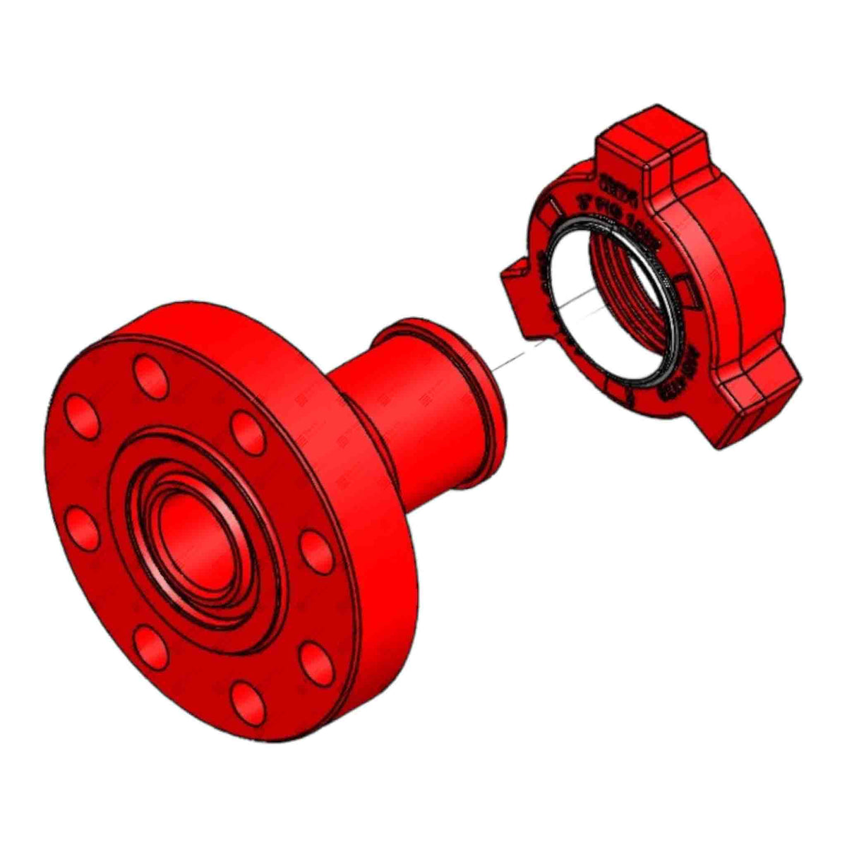Flange Adapter, 3-1/16" 15M x 3" 1502 M, 15000 psi, STD Service – Big ...