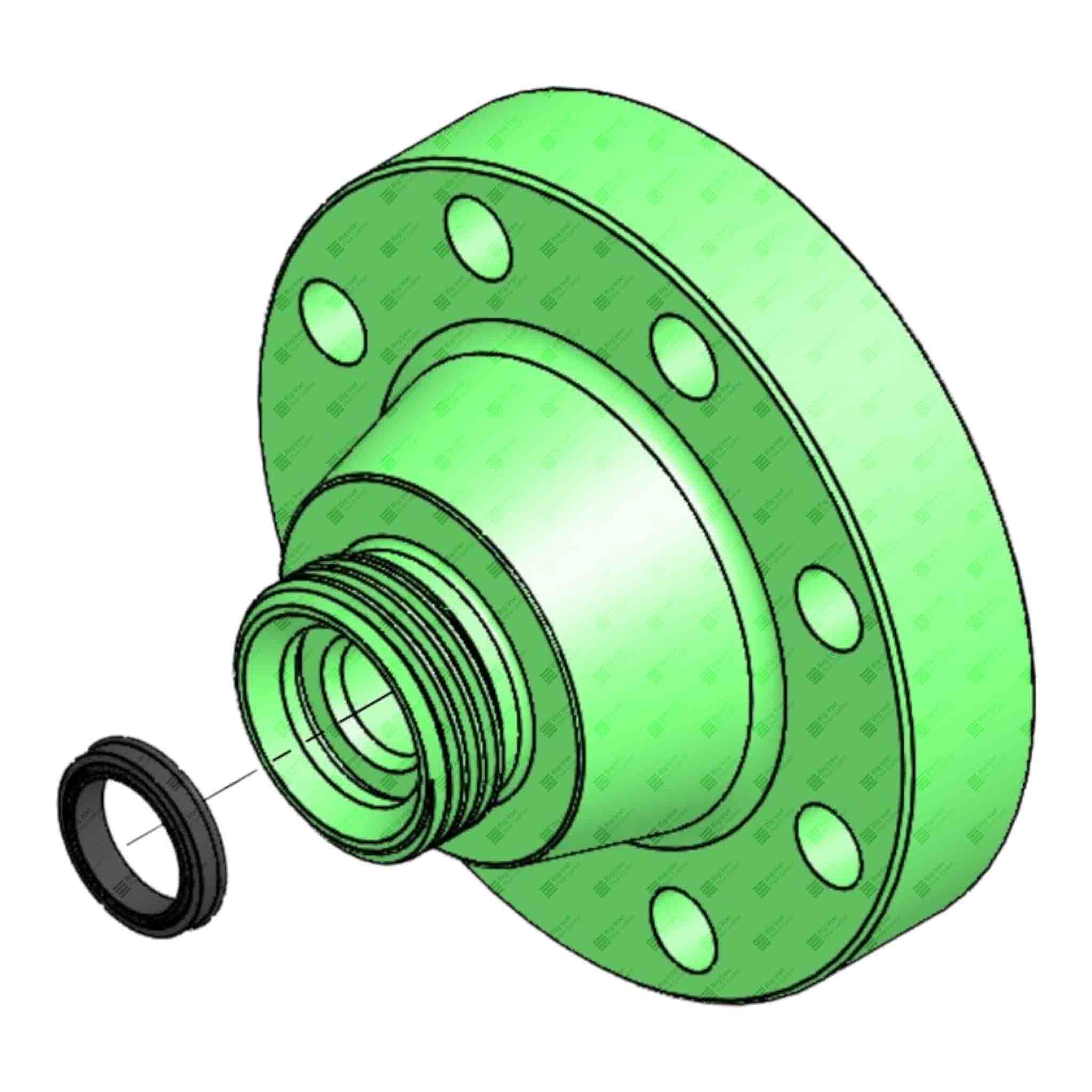 Flange Adapter 4-1/16" 10K X 2" Fig 1502 Female DET Integral 10,000 Ps ...