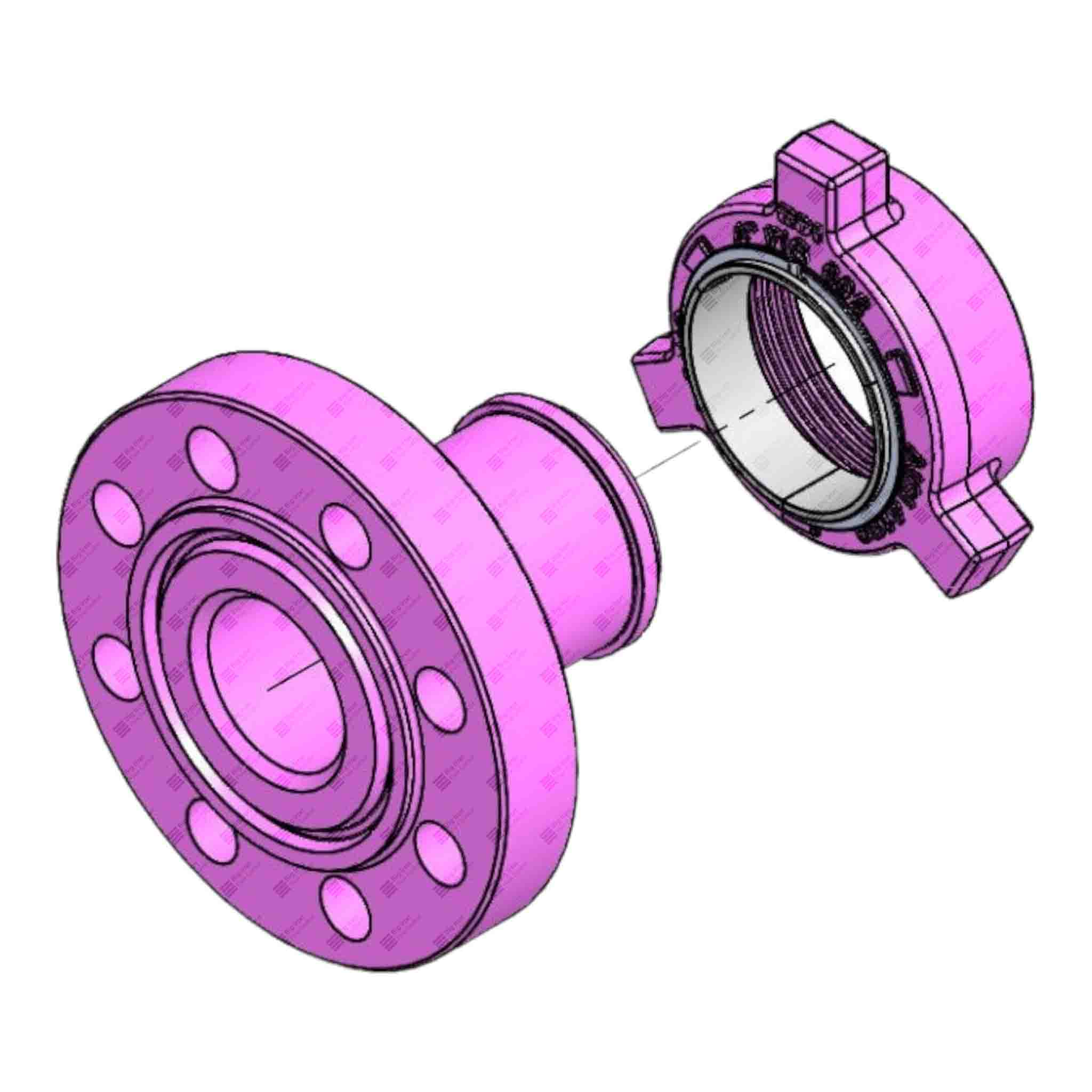 Flange Adapter 4-1/16" 5K X 4" Fig 602 Male DET Integral 5,000 Psi Sou ...